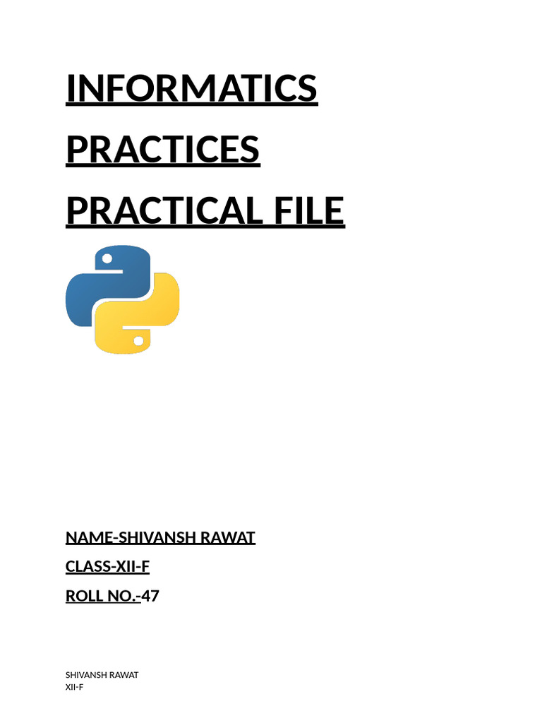 Shivansh Rawat IP Practical File XII | PDF | Salary | Computer Data