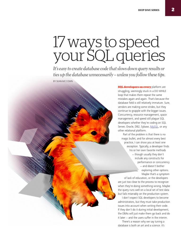 17 Tips to Optimize SQL Query Speed | PDF | Databases | Table (Database)