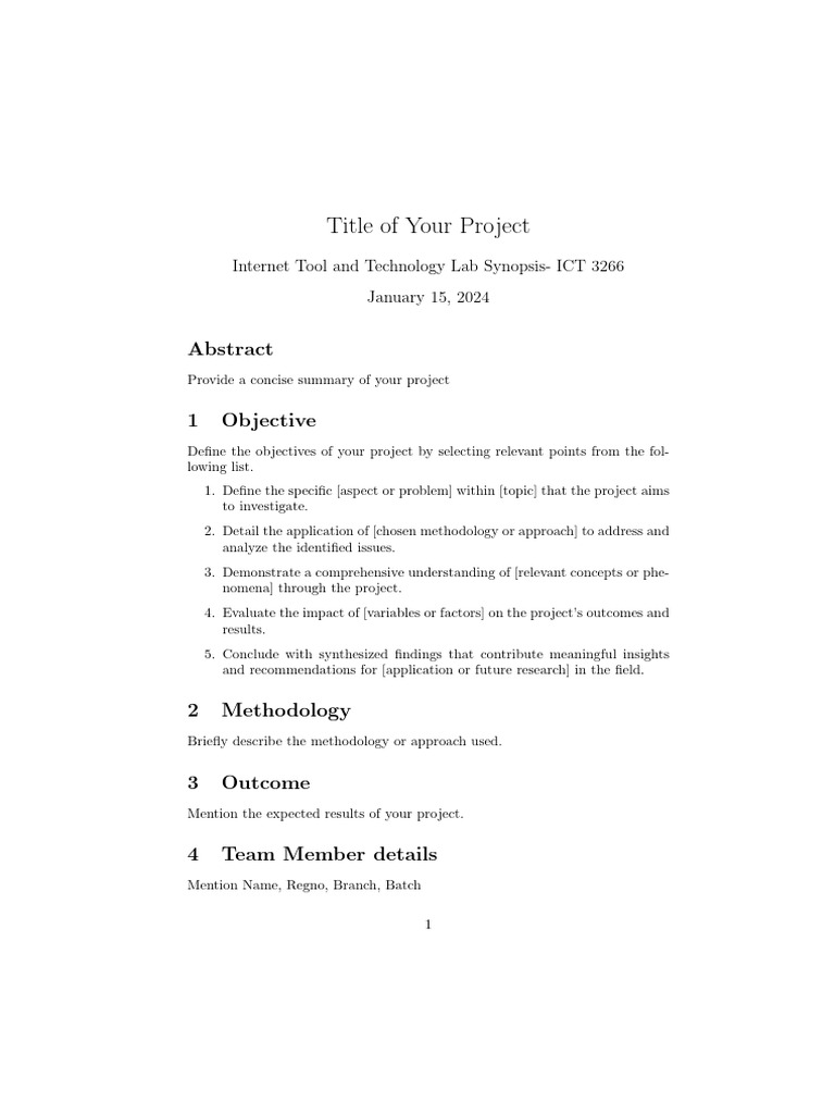 ITT_Lab_synopsis_template | PDF