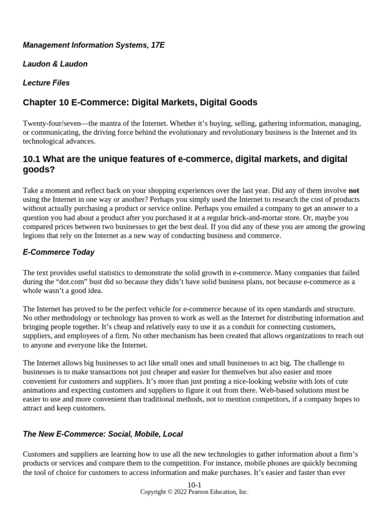 Copie de Chapter 10 Reading Note | PDF | E Commerce | Online Shopping