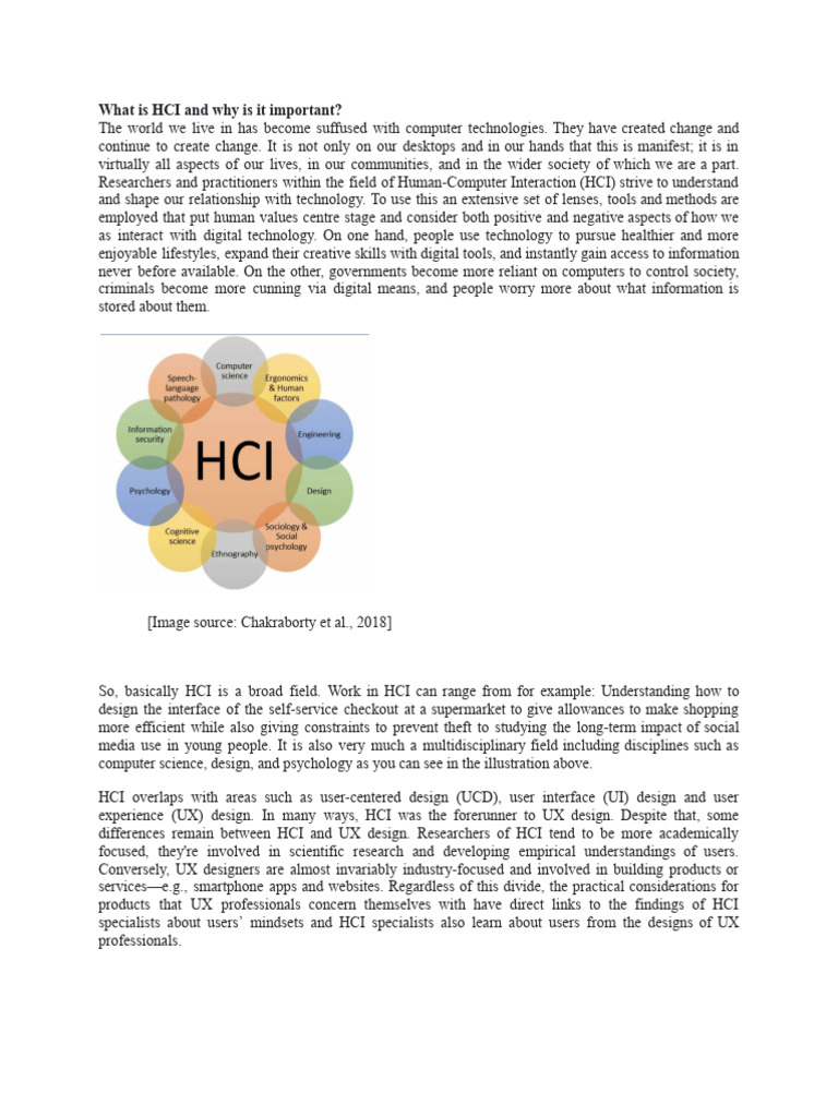 HCI Summary | PDF | Human–Computer Interaction | User Experience