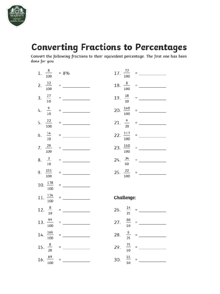 Fraction To Percent 2 | PDF