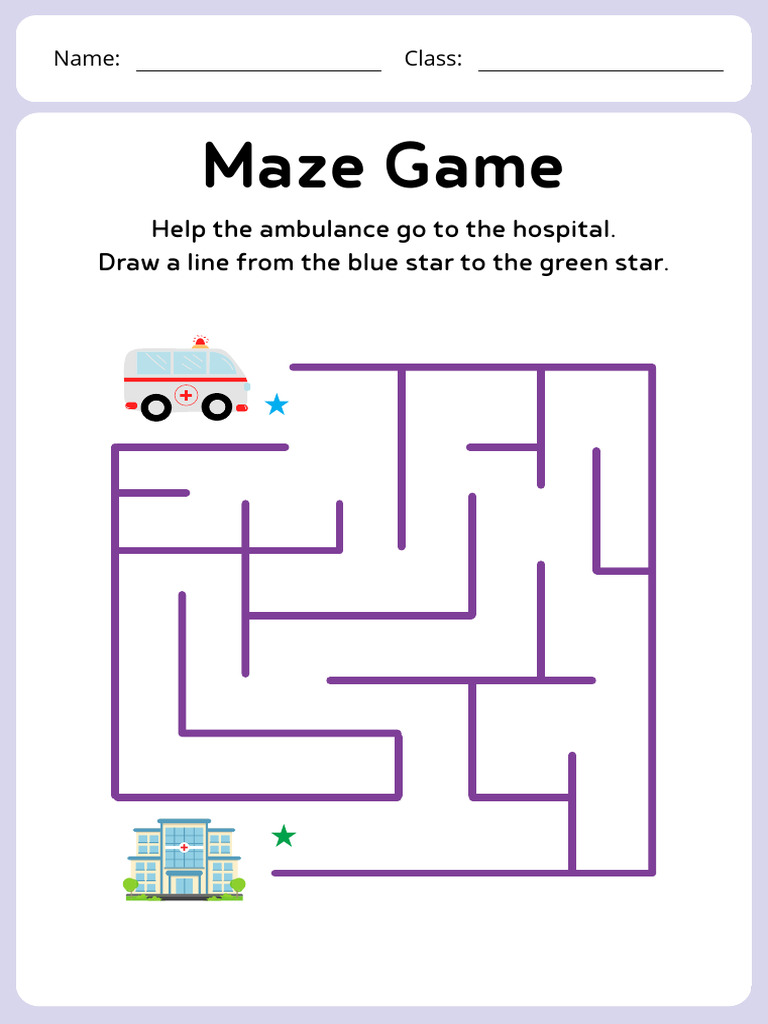 Maze Game Worksheet in Colorful Cute Illustrative Style PDF | PDF