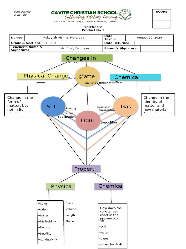 Grade 7 Science: Changes in Matter | PDF | Physical Sciences | Chemical ...
