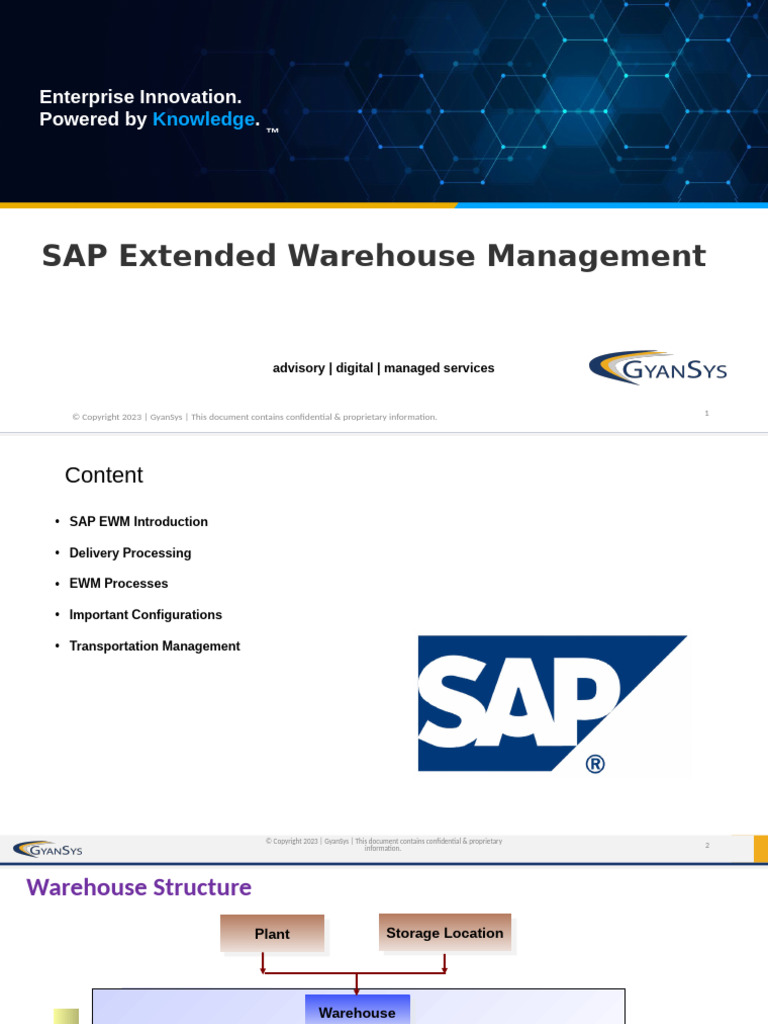 SAP EWM Overview and Key Processes | PDF | Warehouse | Inventory