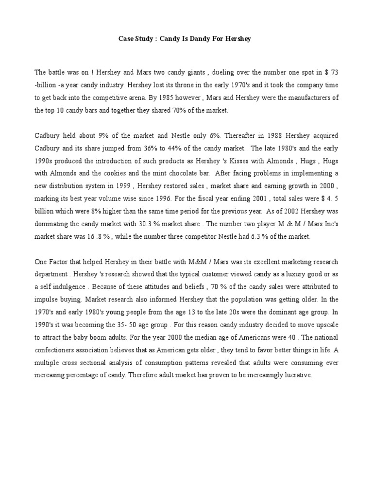 Case Study | PDF | Candy | Sugar Confectionery