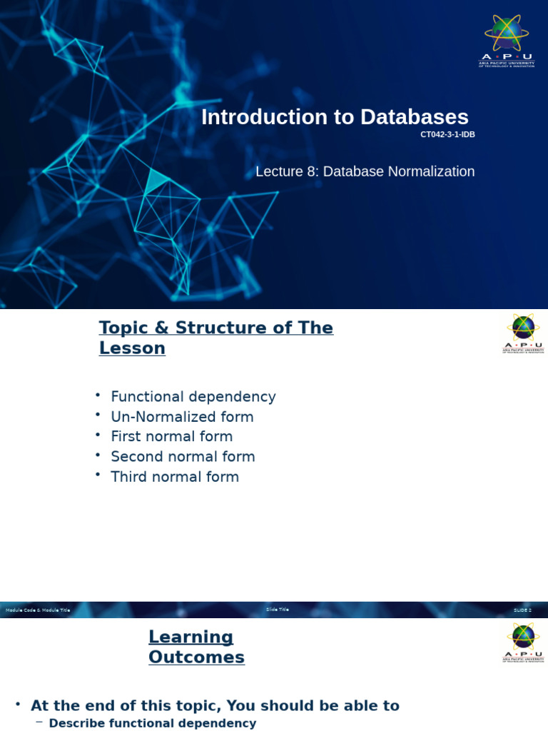 CT042-3-1-IDB-Lecture 8 | PDF | Relational Database | Computer Data