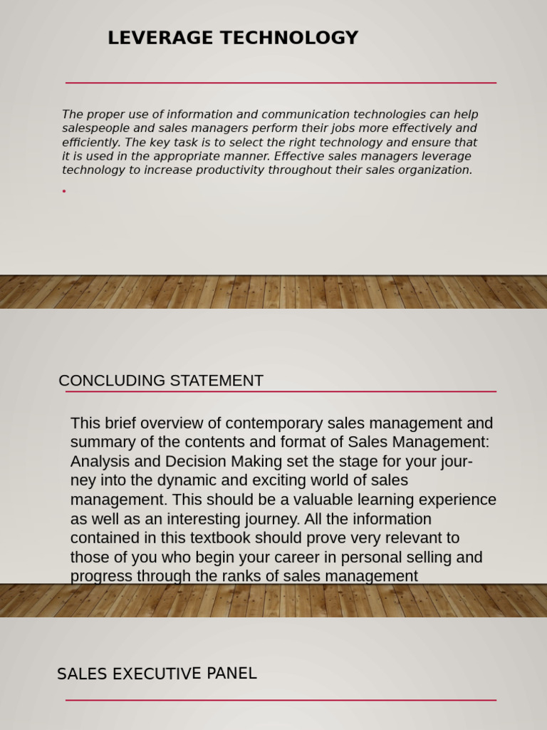 Leveraging Technology in Sales Management | PDF