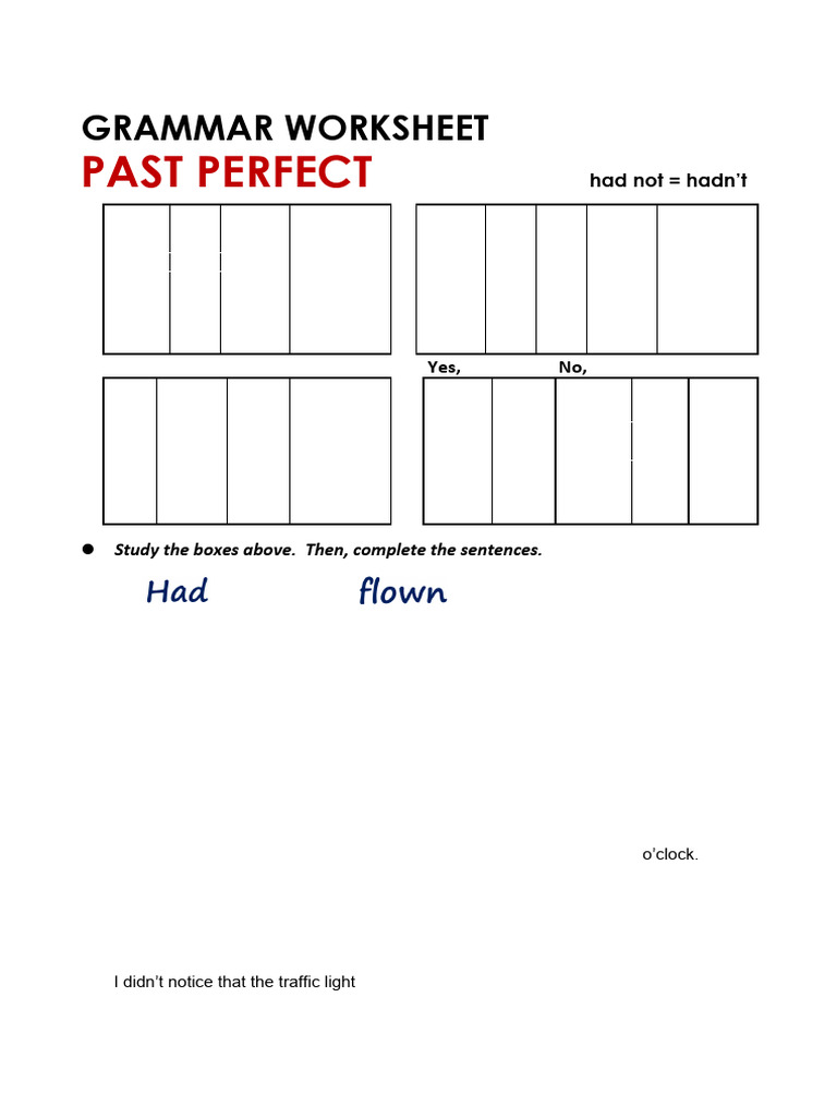 Atg Worksheet Pastperfect2 | PDF
