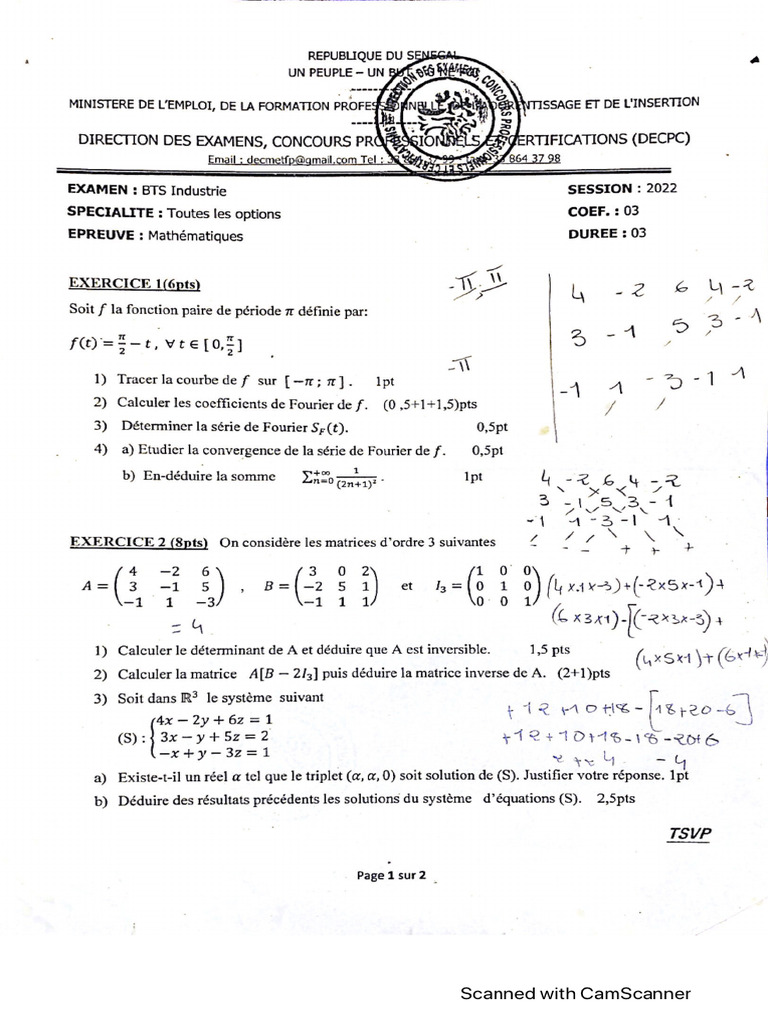 Maths BTS 2022 | PDF