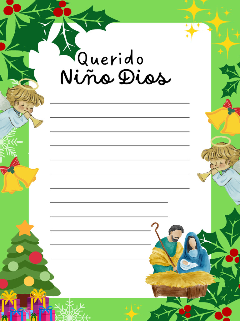 Documento A4 Carta A Niño Dios Ilustrada Moderna Rojo | PDF