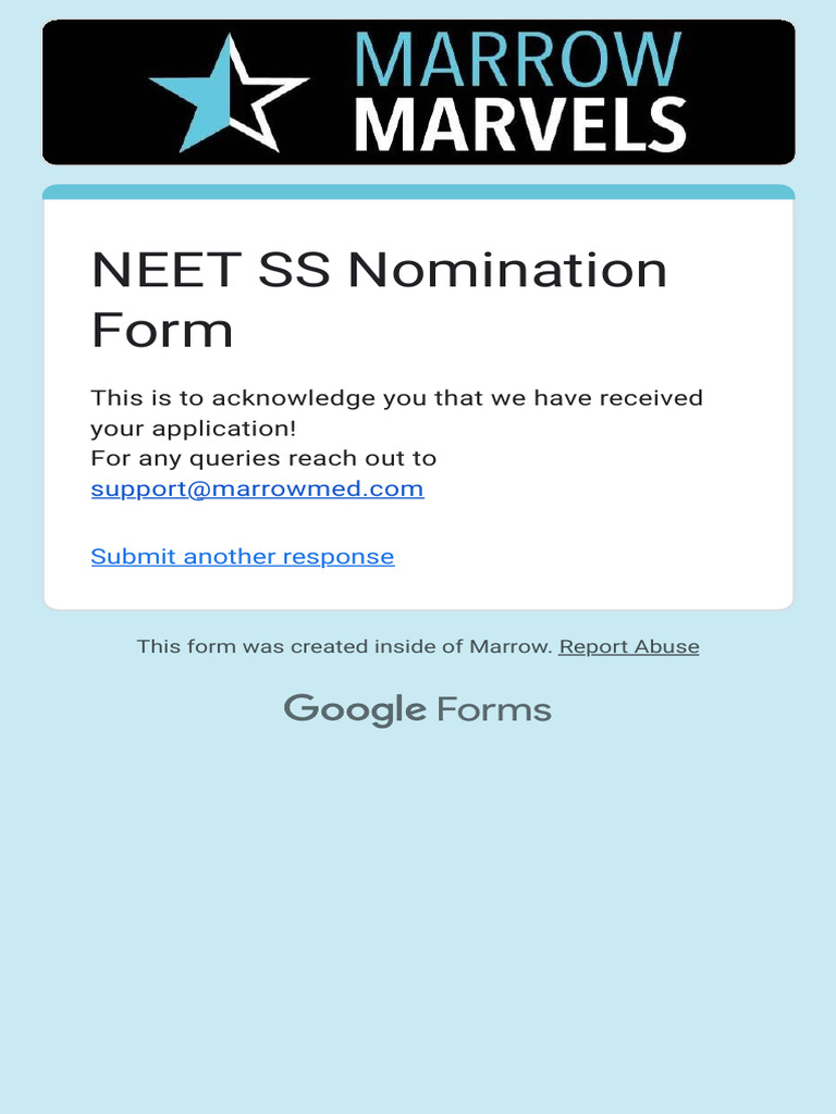 NEET SS Nomination Form Acknowledgment | PDF