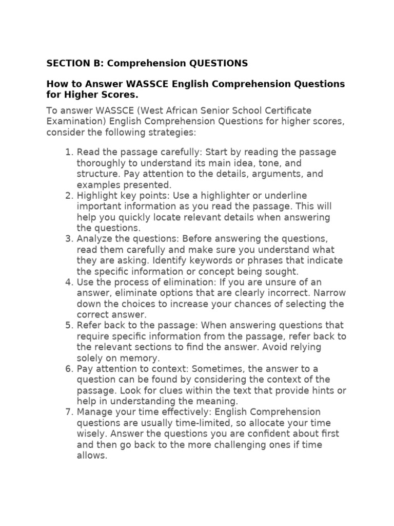 SECTION B 1 | PDF | Reading Comprehension