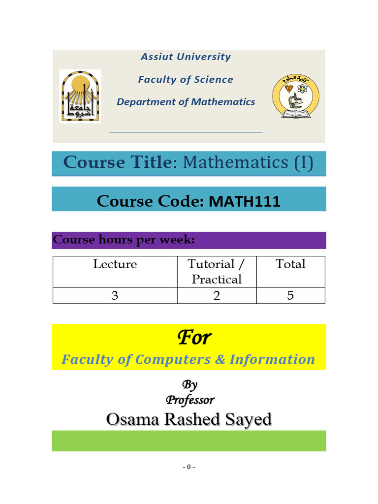 1-Mathematics I Repaired | PDF | Function (Mathematics) | Integral