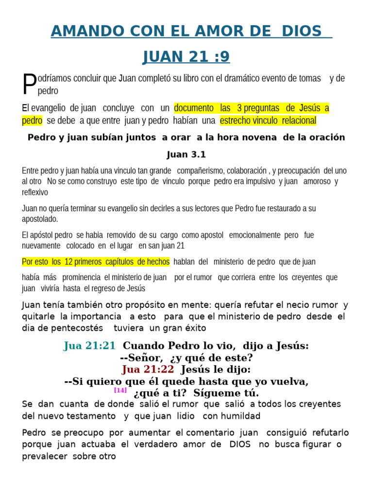 Amando Con El Amor de Dios | PDF | Amor | La resurrección de Jesús