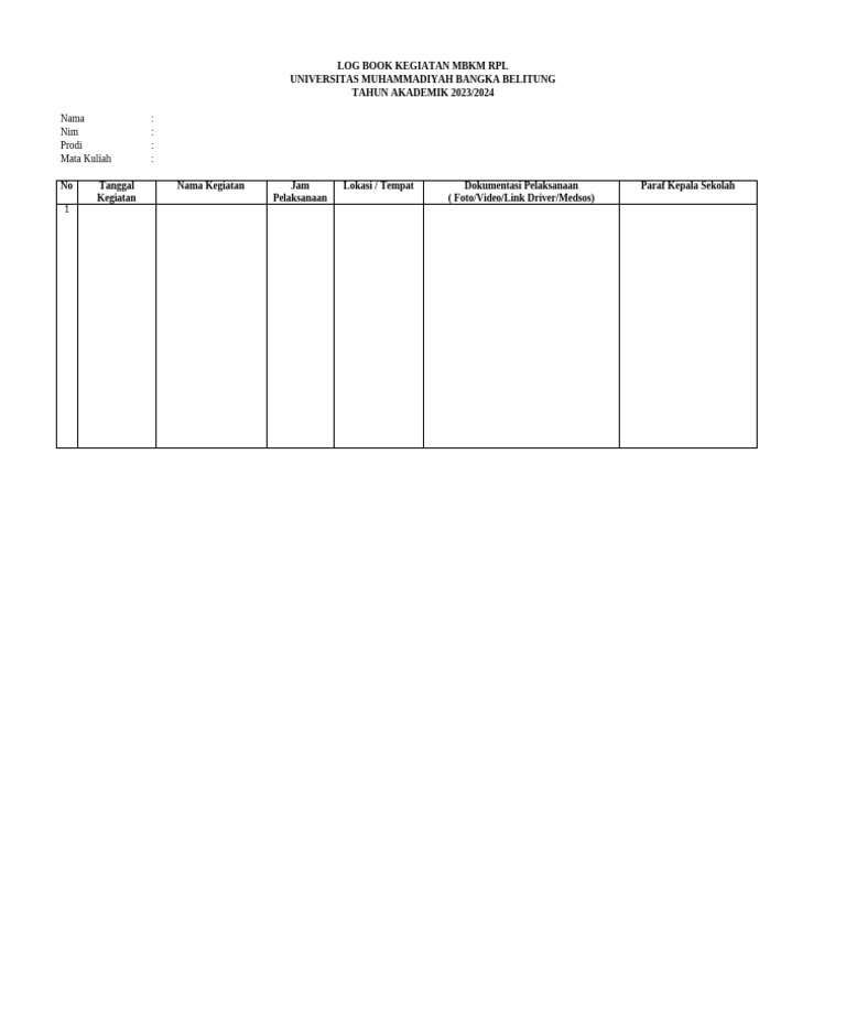 Log Book Kegiatan Mbkm Minggu Ke | PDF