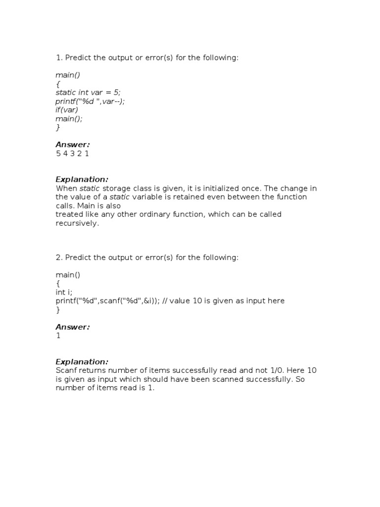 C Aptitude Questions Pdf Subroutine Computer Programming