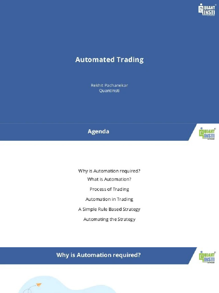 Automated Trading - QuantInsti | PDF