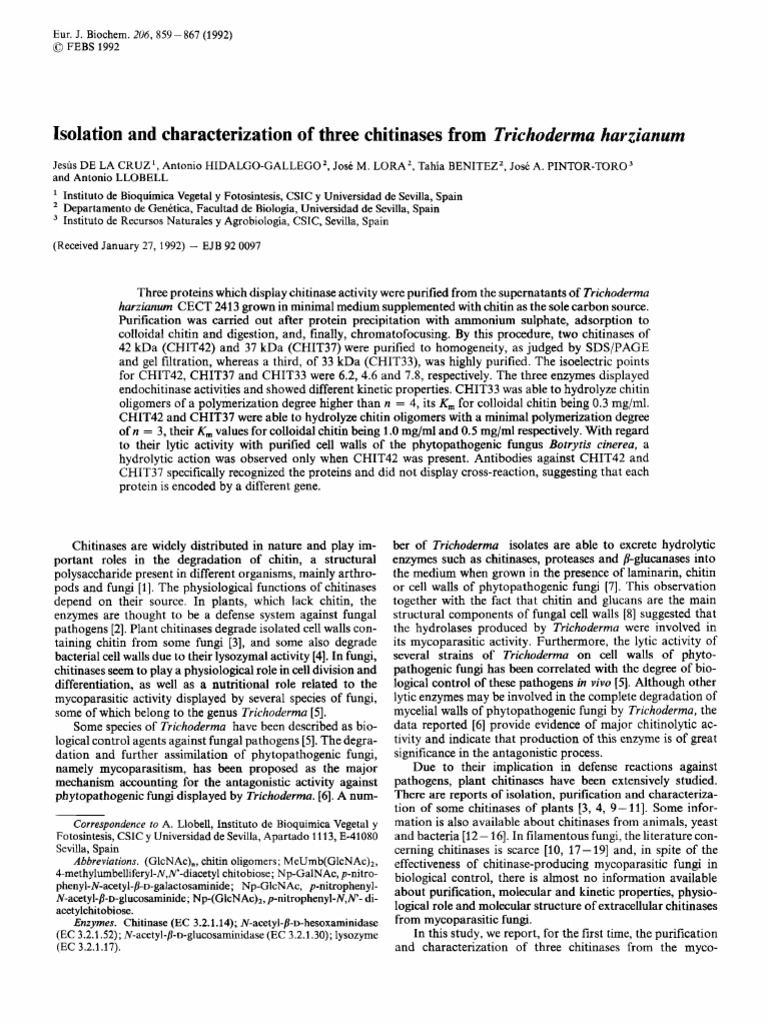 European Journal of Biochemistry - June 1992 - CRUZ - Isolation and Characterization of Three ...