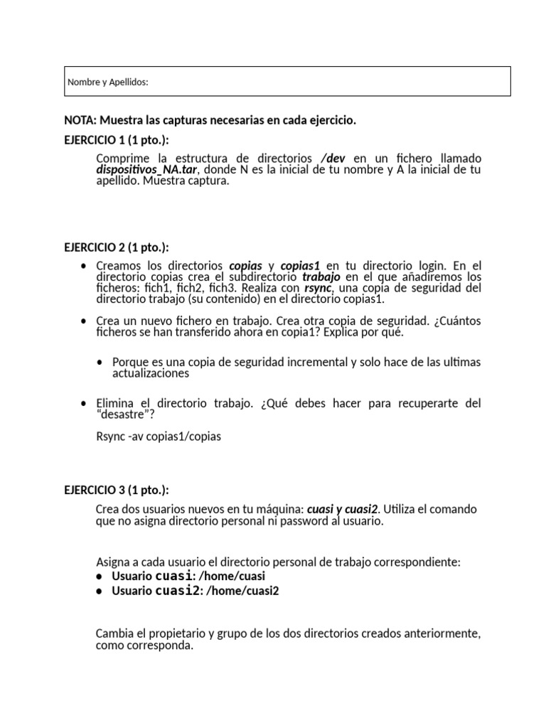 Tareas de Administración Linux | PDF | Archivo de computadora | Arquitectura de Computadores