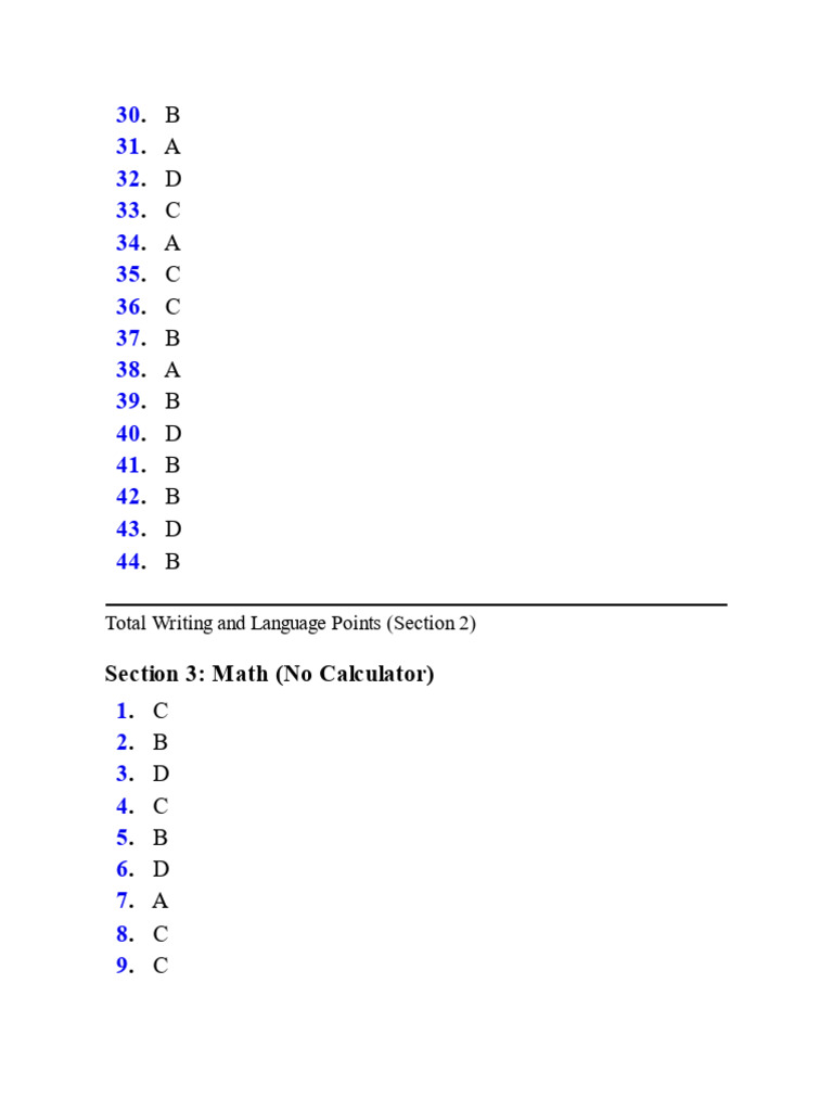 Anser Key Sat Test Paper 2 | PDF