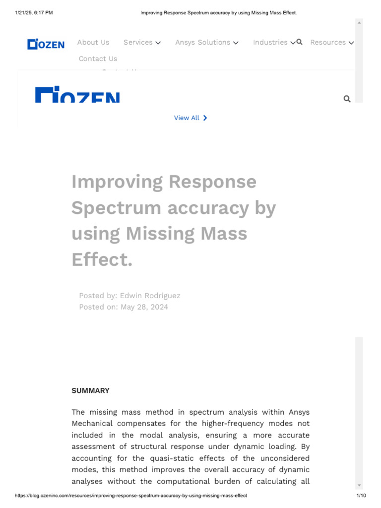 Improving Response Spectrum accuracy by using Missing Mass Effect_ | PDF | Mechanics | Applied ...