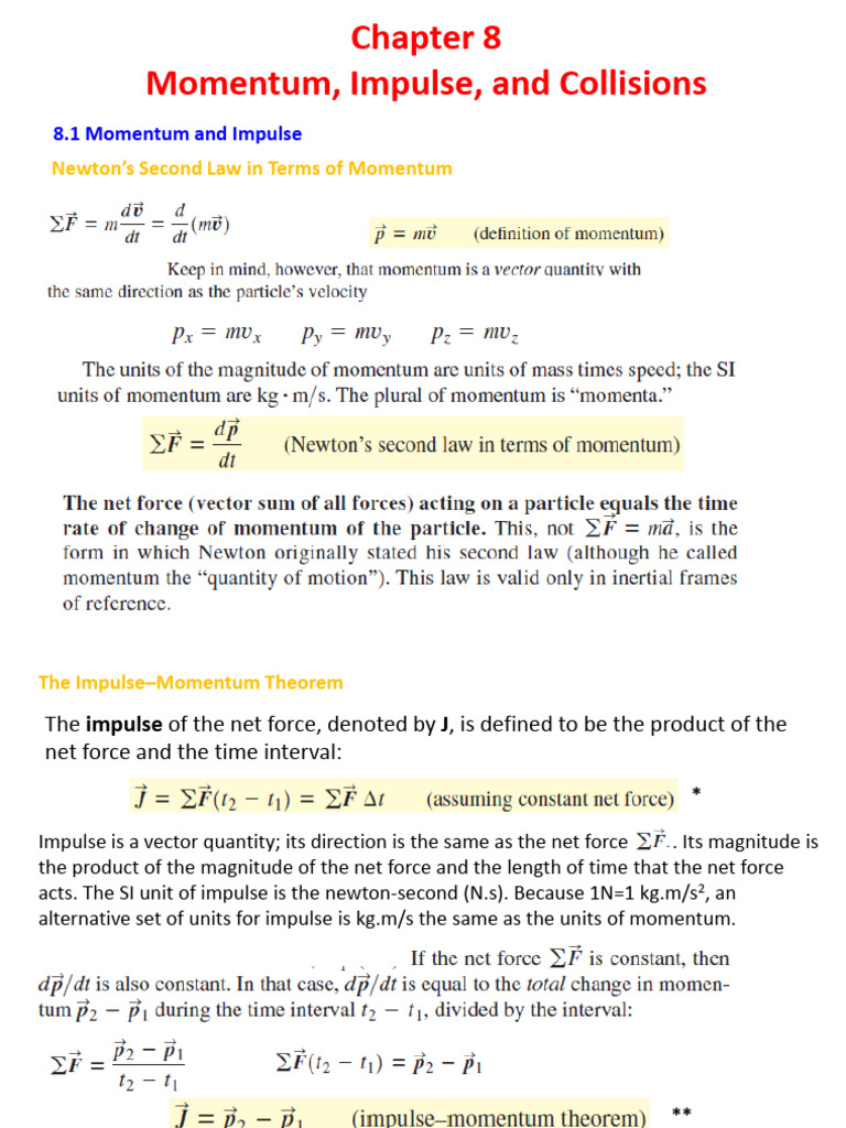 chapter_8_momentum__impulse__and_collisions | PDF | Momentum | Collision