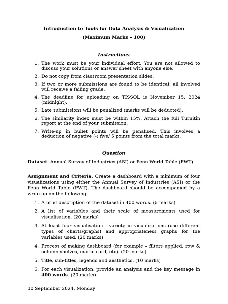 Assignment Tableau | PDF
