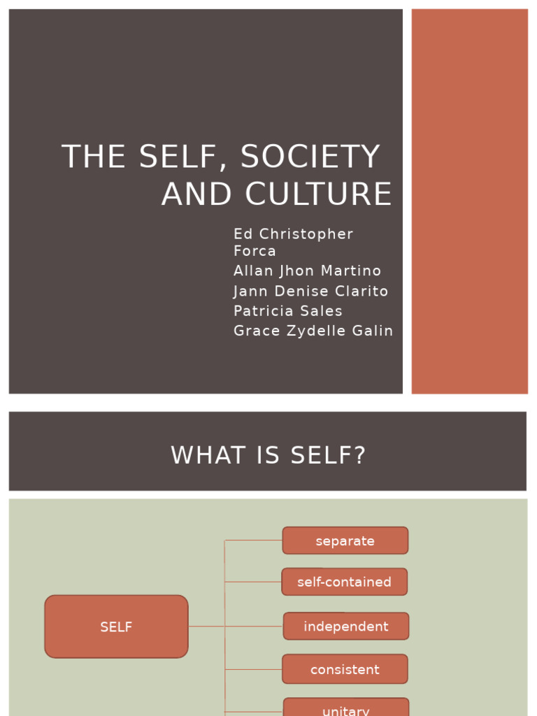 The Self, Society and Culture | PDF | Society | Social Psychology