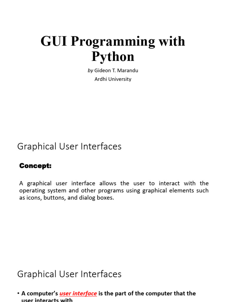 Lecture 8-GUI | PDF | Graphical User Interfaces | Button (Computing) Lecture 8-GUI | PDF | Graphical User Interfaces | Button (Computing)