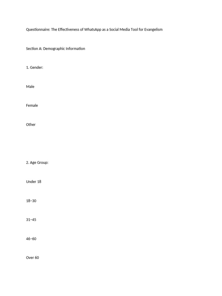 Questionnaire - WPS Office | PDF | Cyberspace | Communication