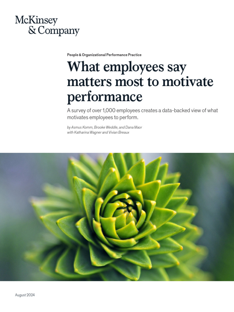 What Employees Say Matters Most To Motivate Performance | PDF | Goal ...