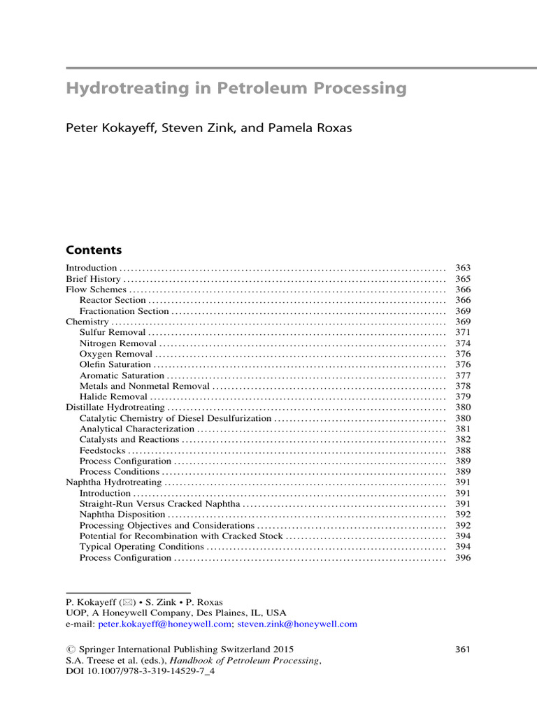 Hydrotreating in Petroleum Processing | PDF | Chemical Reactor | Chemical Compounds