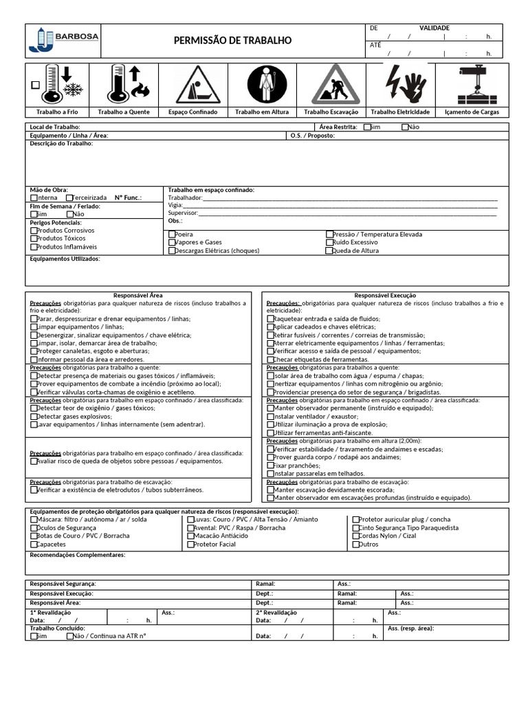 Permissão de Trabalho | PDF | Eletricidade