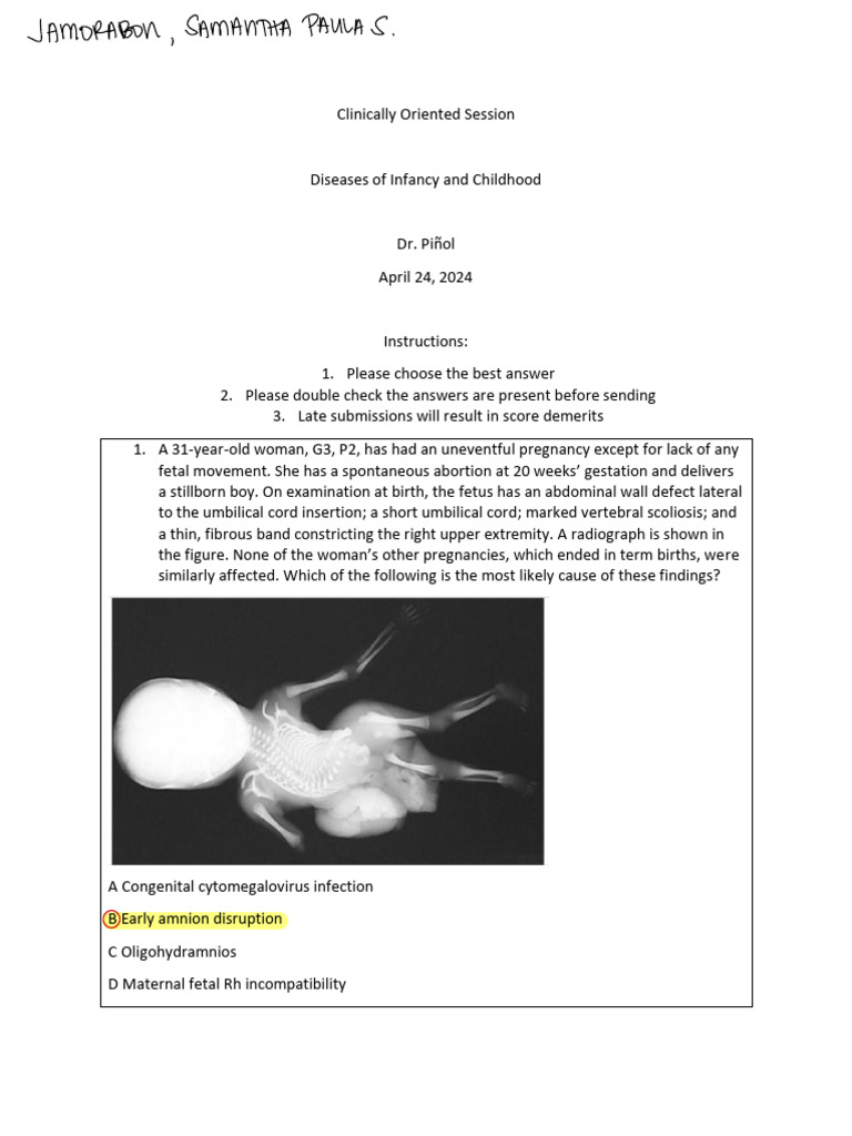 Diseases of Infancy and Childhood Cases | PDF | Fetus | Pregnancy