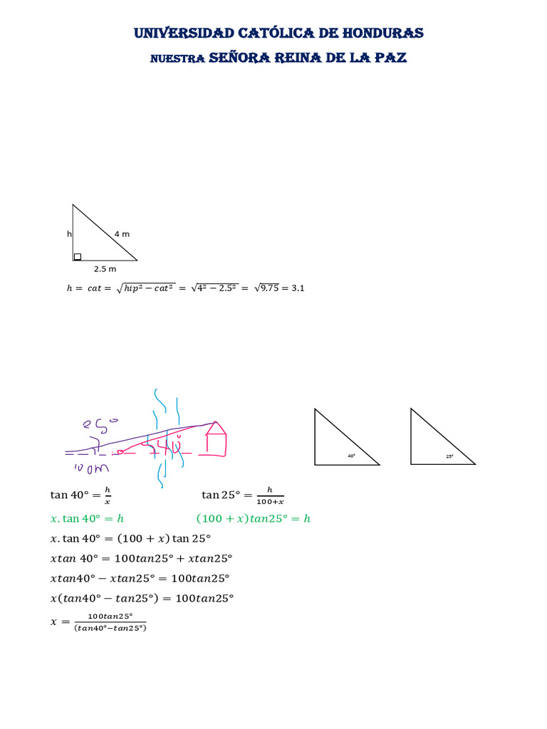 Aplicaciones de Triã Ngulos Rectã Ngulos | PDF