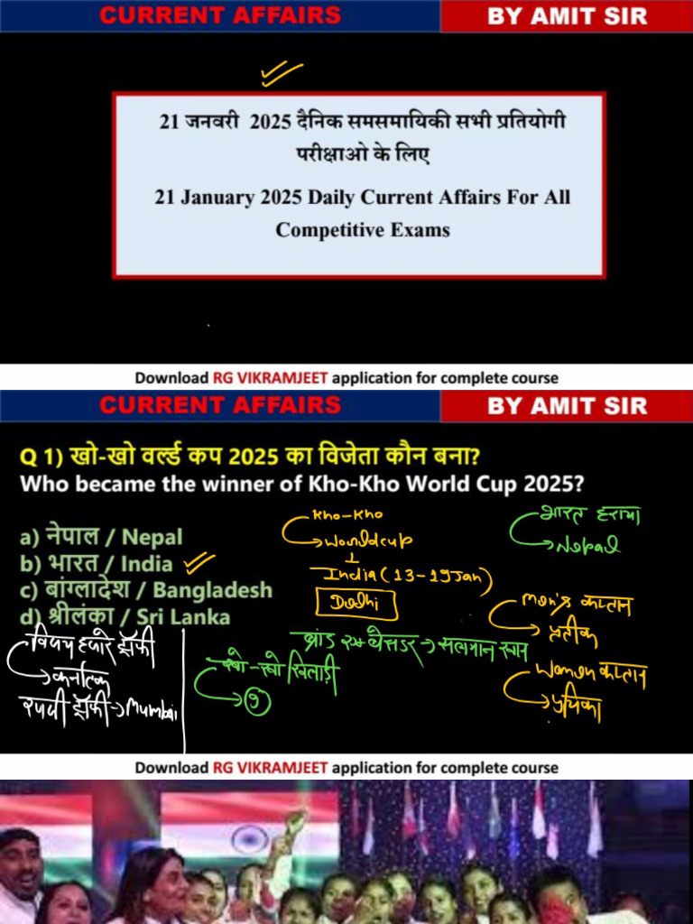 21 Jan Current Affairs by Amit Jindal Sir | PDF