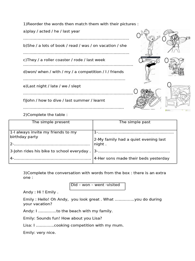 Lesson 1 Vacation Activities | PDF