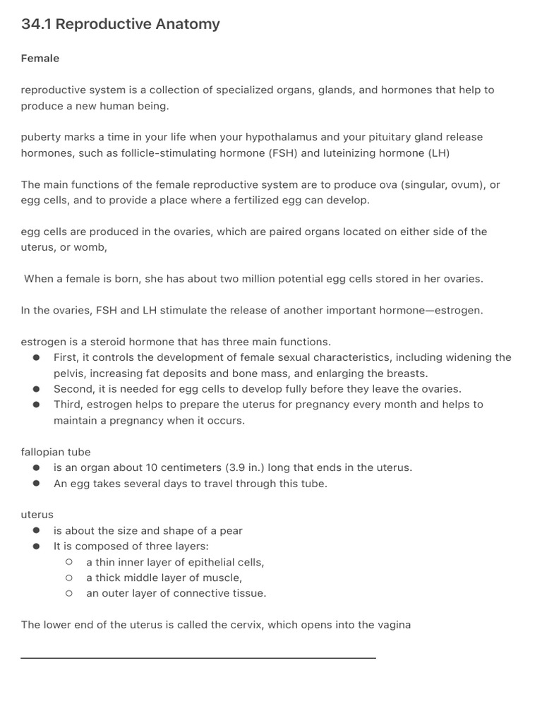 Reproductive System Overview | PDF | Reproductive System | Human Body