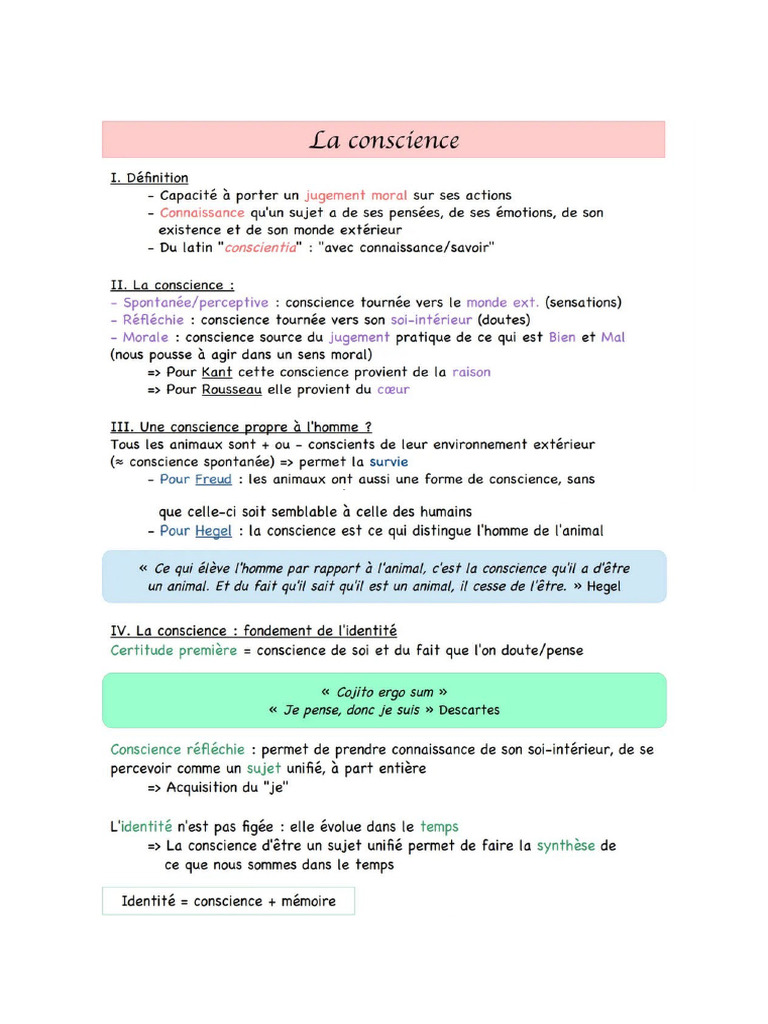 Conscience Fiche | PDF