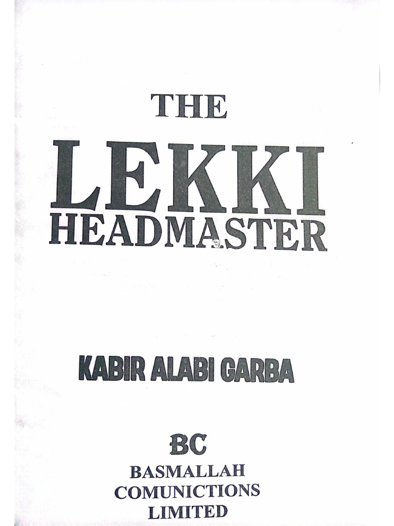 The Lekki Headmaster Jamb Novel 2025 PDF | PDF