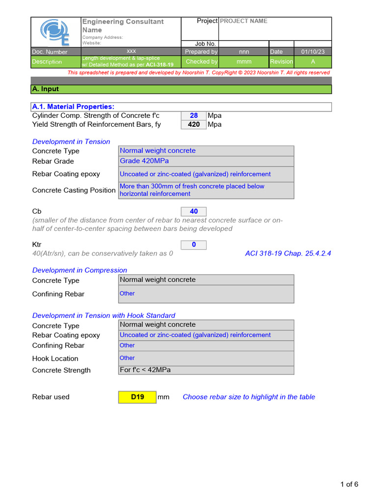 Length Development and Lap-Splice As Per ACI 318-19 | PDF | Secondary ...