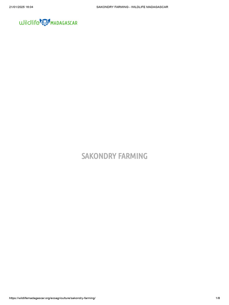 Sakondry Farming - Wildlife Madagascar | PDF | Agriculture | Bean