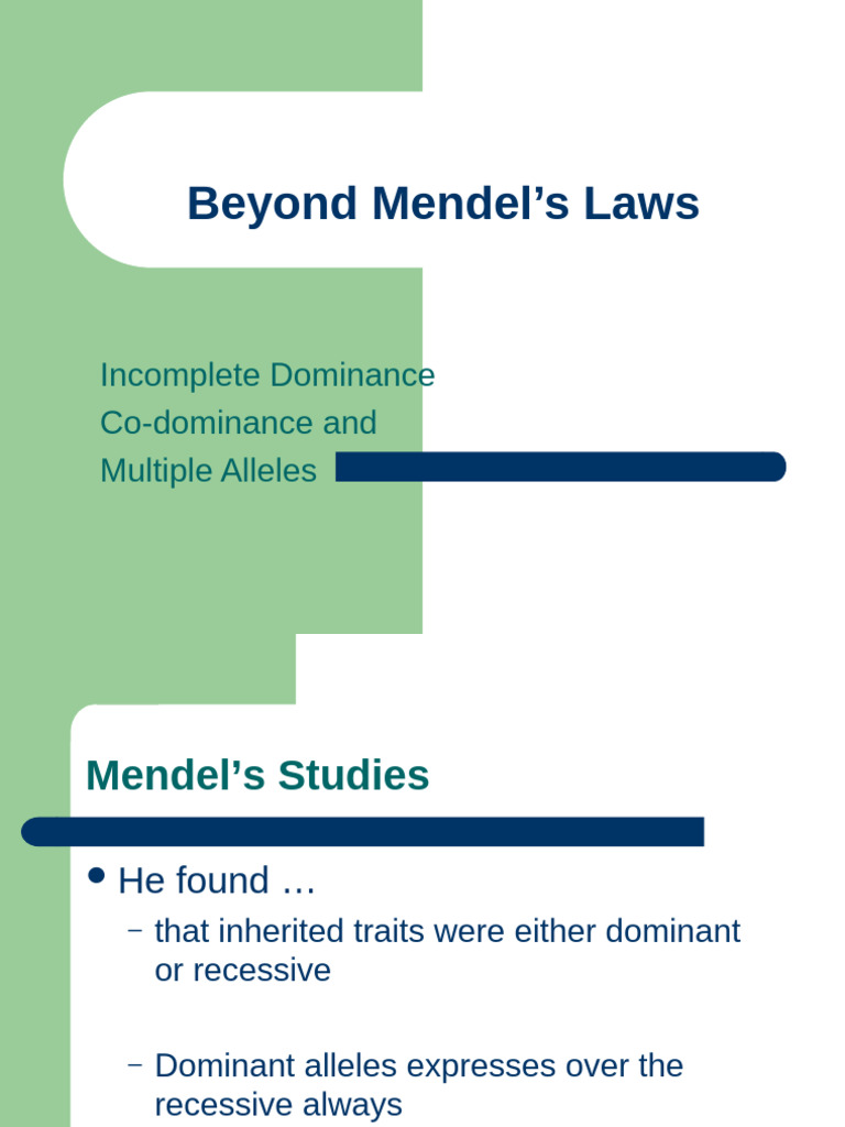 Incomplete Dominance Codominance Multiple Alleles | PDF | Dominance ...