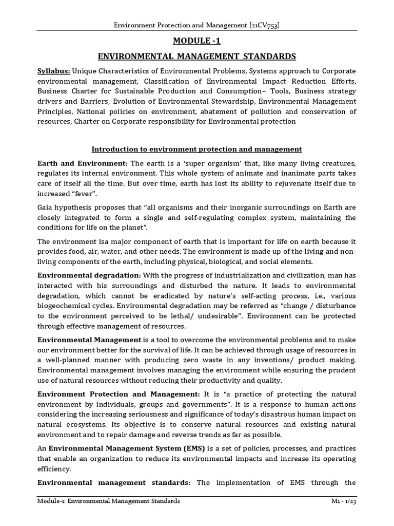 EPM Notes-Module 1-5 | PDF | Sustainability | Air Pollution