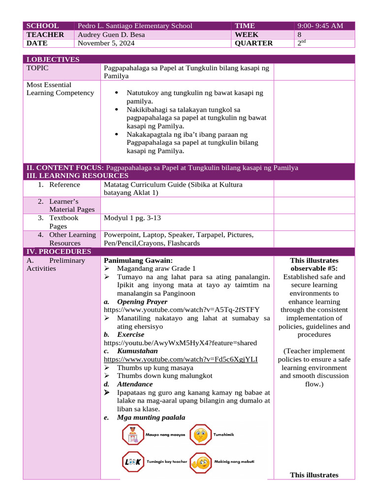 Lesson Plan Family | PDF