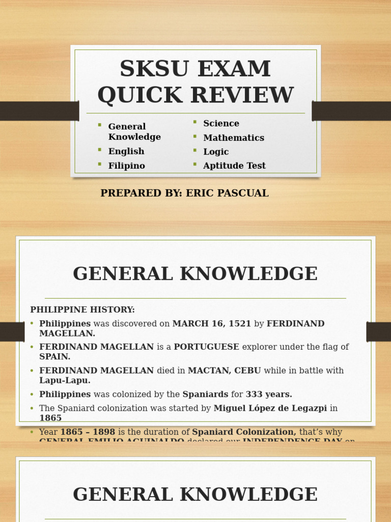 Sksu Exam Quick Review 2 | PDF | Philippines