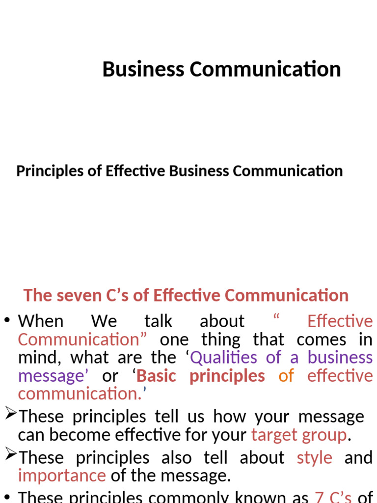 Lecture Three 7cs Bus. Comm. | PDF | Communication | Information