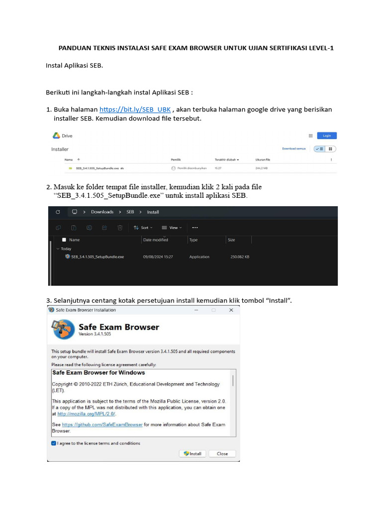 Panduan Install Aplikasi SEB | PDF