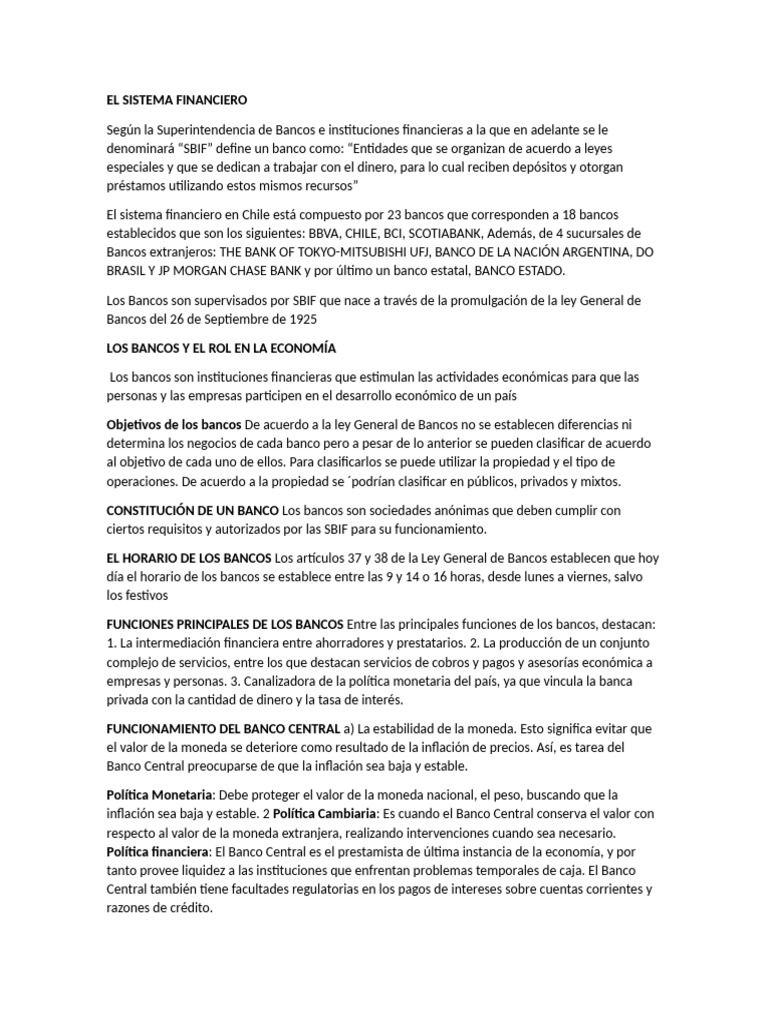 Resumen Bancario | PDF | Bancos | Préstamos